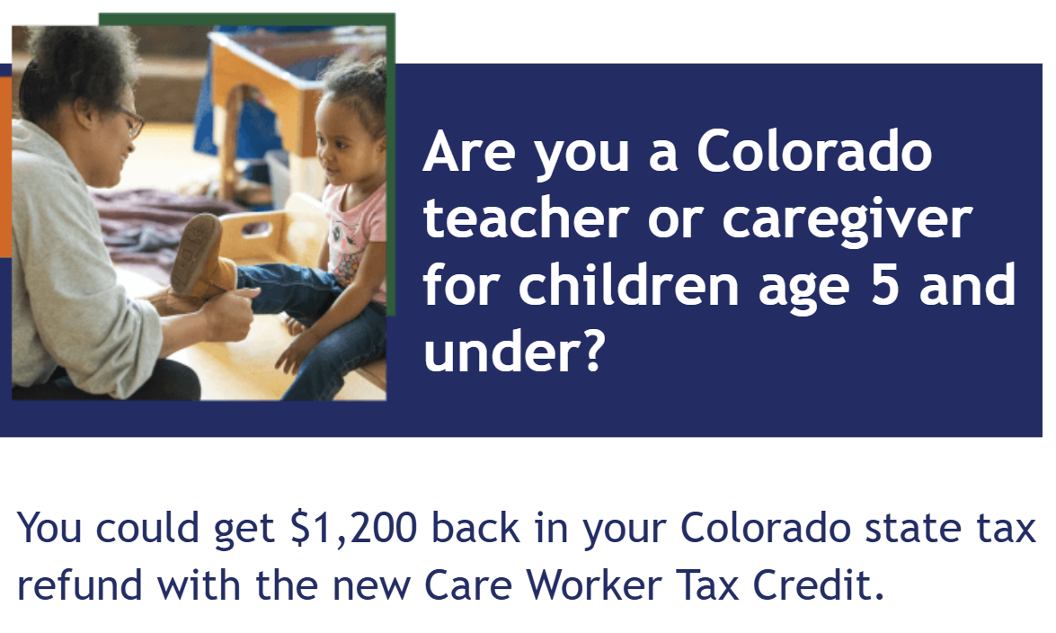 Care Worker Tax Credit | Colorado Department of Early Childhood